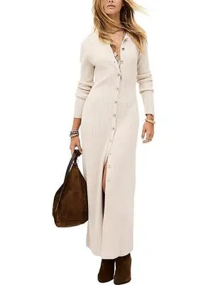Ba&sh Anisa Button Front Dress - Beige