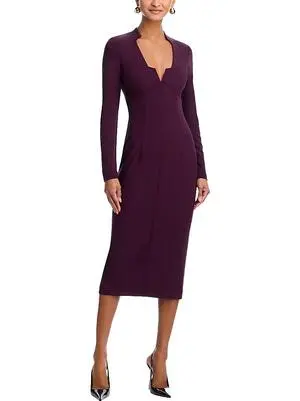 Black Halo Kensington Stand-Collar Fit & Flare Dress - Laguna Pink |  Editorialist