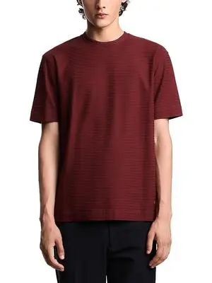 Emporio Armani Textured Cotton Jacquard Tee - Fancy Red