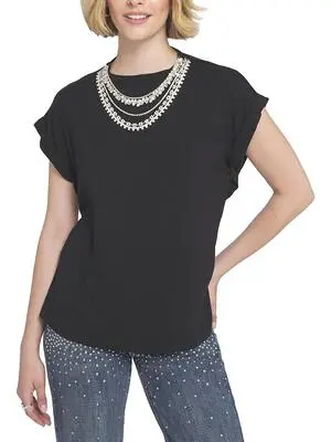 ELLE COLLECTION Necklace Embellished Top