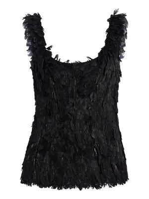 PRABAL GURUNG Atelier Prabal Gurung Hand-Feathered Corset Tank Top
