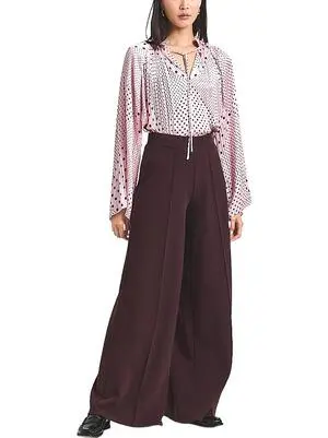 Derek Lam 10 Crosby Tempest Wide Leg Knit Pants - Dark Cherry