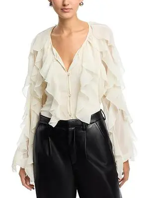 AREA STARS Flyn Ruffle Blouse - Ivory
