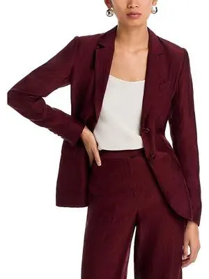 JASON WU Crinkled Satin Blazer - Medjool