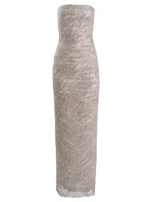 YASSMIN SALEH Sequin-embellished Tulle-blend Gown - Silver