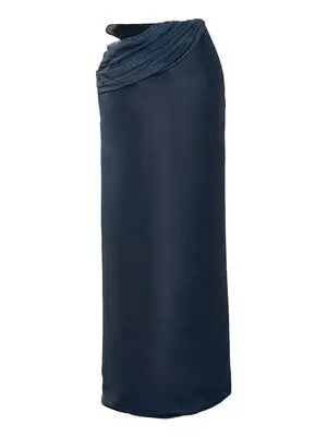 YASSMIN SALEH Draped Maxi Skirt - Blue