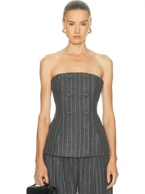 Carolina Herrera Double Breasted Top - Charcoal Grey