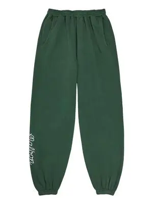 MALBON Clubhouse Logo Cotton Sweatpants - Green