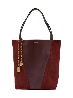 Chloé Panelled Suede Tote Bag - Dark Brown