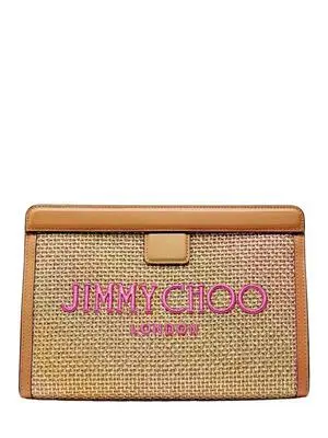 JIMMY CHOO Avenue Logo Pouch - Neutrals