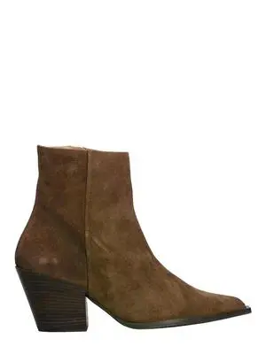 PEDRO MIRALLES Pointed Block-heel Boots - Brown
