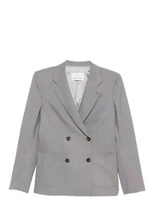 MANUEL RITZ Pinstripe Double-breasted Blazer - Grey