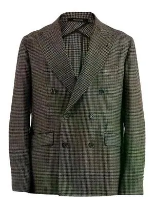 Tagliatore Houndstooth Double-breasted Jacket - Brown
