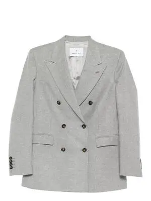 MANUEL RITZ Flannel Double-breasted Blazer - Grey