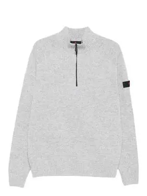 Peuterey Zip Mock-Neck Sweater Grey