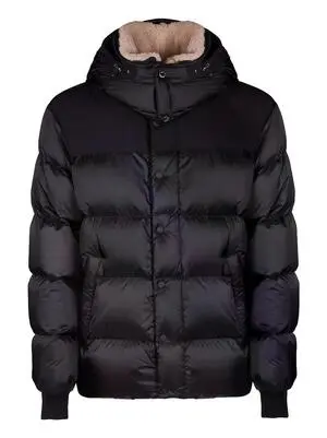 MOORER Hooded Puffer Jacket - Black