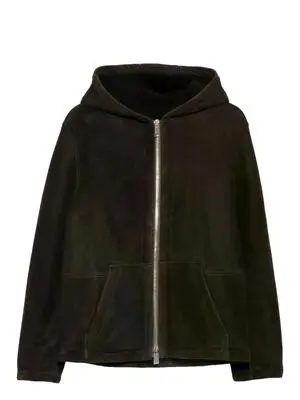 YVES SALOMON Hooded Zip Jacket - Brown
