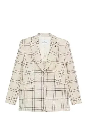 MANUEL RITZ Check-pattern Blazer - Neutrals