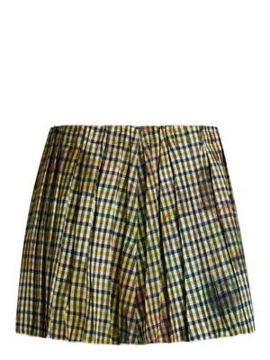 Etro Gingham Pleated Mini Skirt - Neutrals