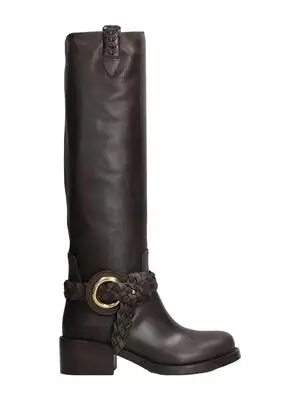 Zimmermann Helix Braided Buckle Boots - Brown