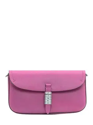 Pinko Letter Detail Saddle Crossbody Bag - Pink