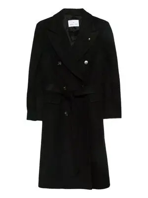 MANUEL RITZ Belted Double-breasted Coat - Black