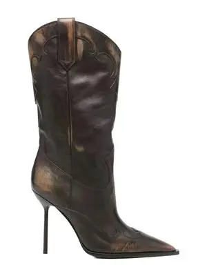 Paris Texas Pointed-toe Stiletto Knee-high Boots - Brown