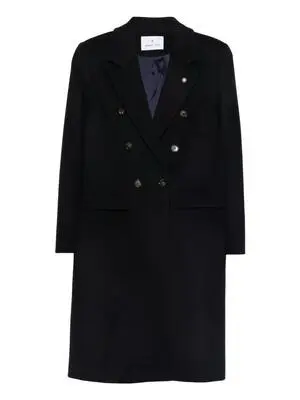 MANUEL RITZ Wool-blend Double-breasted Coat - Blue
