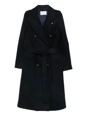 MANUEL RITZ Belted Double-breasted Coat - Blue