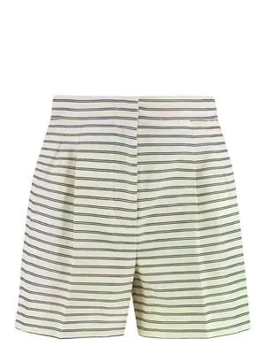 Max Mara Pleated Striped Shorts - Neutrals