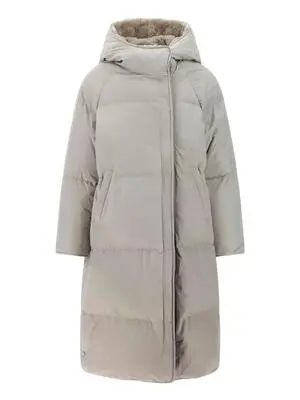 YVES SALOMON Shearling-insert Padded Parka Coat - Grey