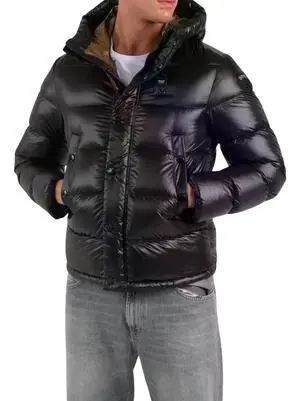 BLAUER. Hooded Padded Clipper Coat - Black