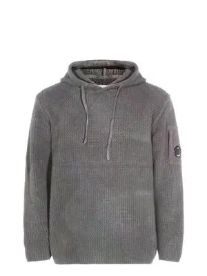 C.P. COMPANY Waffle-knit Hoodie - Grey