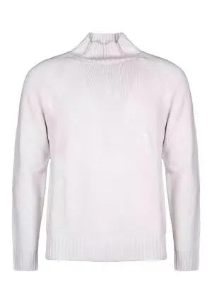 Eleventy Ribbed Knit Funnel Neck Sweater - White