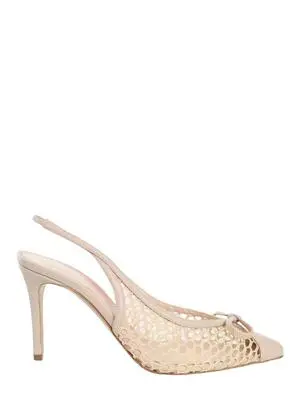 ANDREA WAZEN 85mm Bow Net Pumps - Neutrals