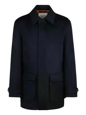 TOD'S Flap-pocket Coat - Blue