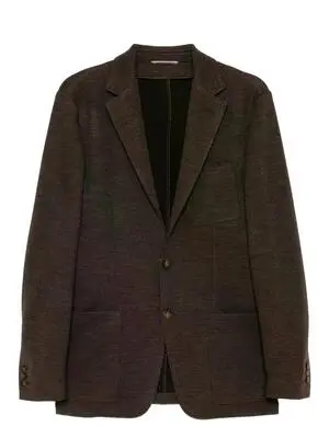 Canali Single-breasted Knitted Blazer - Brown