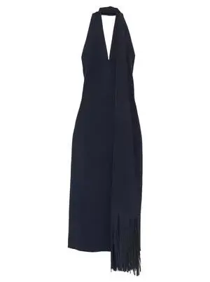 Cult Gaia Halterneck Fringed Dress - Blue