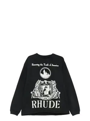 Rhude Graphic-print Long-sleeve Sweatshirt - Black