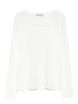 LE TRICOT PERUGIA Boat-neck Blouse - White
