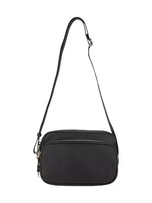 Borbonese Zip-top Leather Shoulder Bag - Black