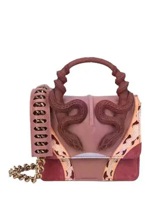 Roberto Cavalli Snake-embellished Leather Tote Bag - Purple