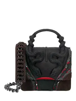 Roberto Cavalli Snake-embellished Chain Shoulder Bag - Black