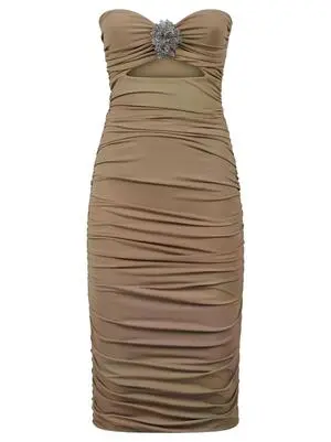 Amen Cut-out Midi Dress - Neutrals