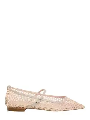 ANDREA WAZEN Net Strap Ballerinas - Neutrals