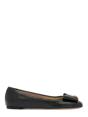 Bally B-bow Quilted Leather Ballet Flats - Black