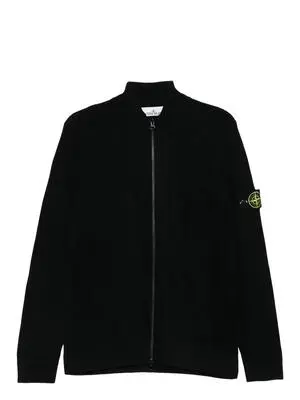 Stone Island Virgin Wool Cardigan - Black