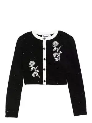 SELF-PORTRAIT Cropped Fitted Jacket - Black