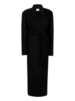 Khaite Belted Collared Coat - Black