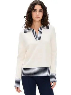 Addison Bay Striped Rugby Sweater - Cream